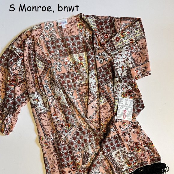 LuLaRoe | Swim | Small Lularoe Monroe Kimono Cover Up Pink Patchwork ...